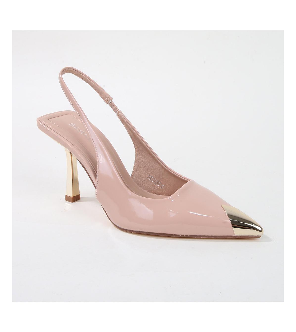 Click here for Berness Vega Metallic Cap-Toe Slingback - Beige prices