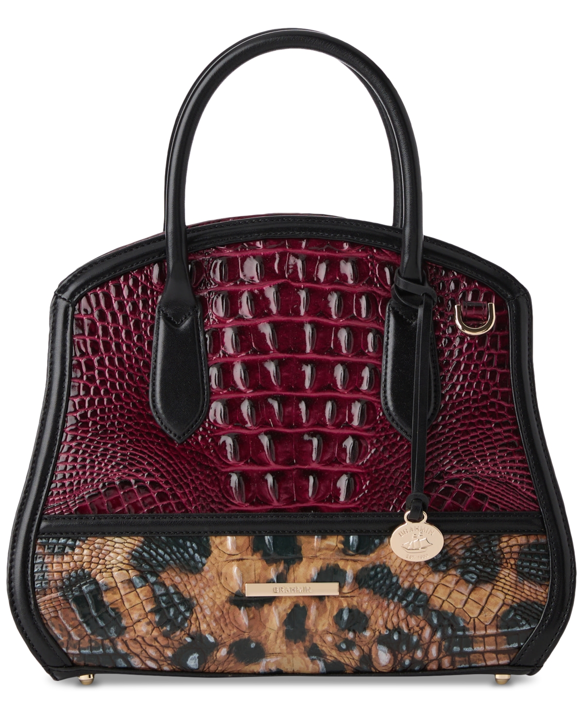 Click here for Brahmin Rosetta Medium Leather Satchel - Cherry La... prices