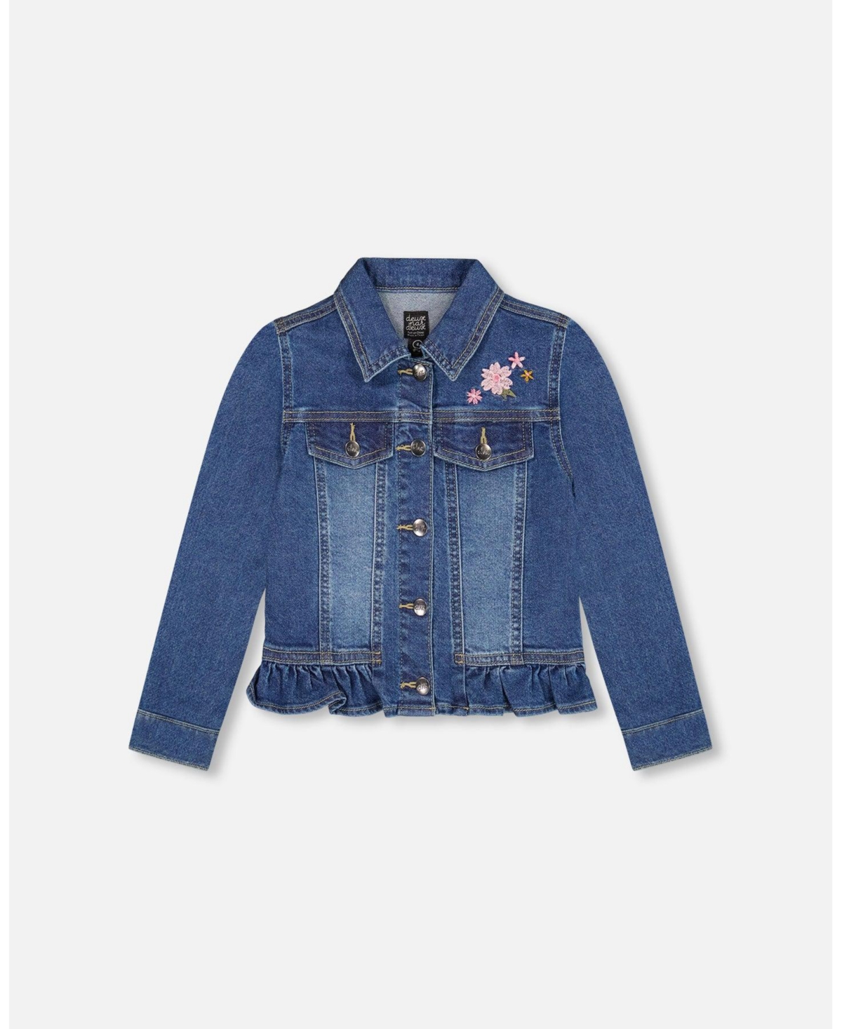 Click here for Deux par Deux Girls Denim Jacket Blue with Ruffle... prices