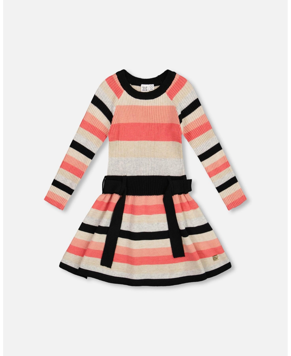 Click here for Deux par Deux Big Girls Striped Knit Dress Beige B... prices