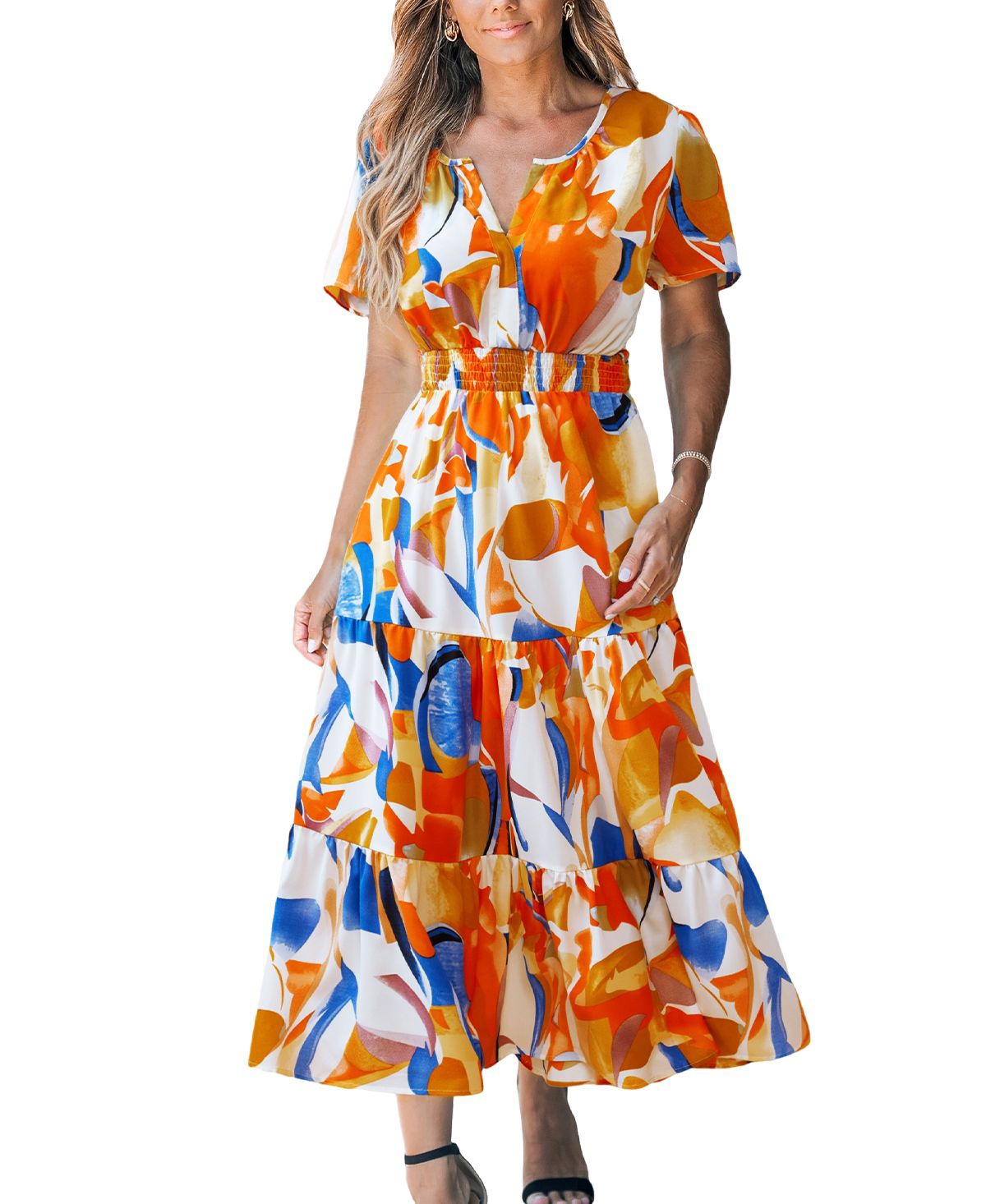 Click here for Cupshe Womens In No Order Abstract Maxi Beach Dres... prices