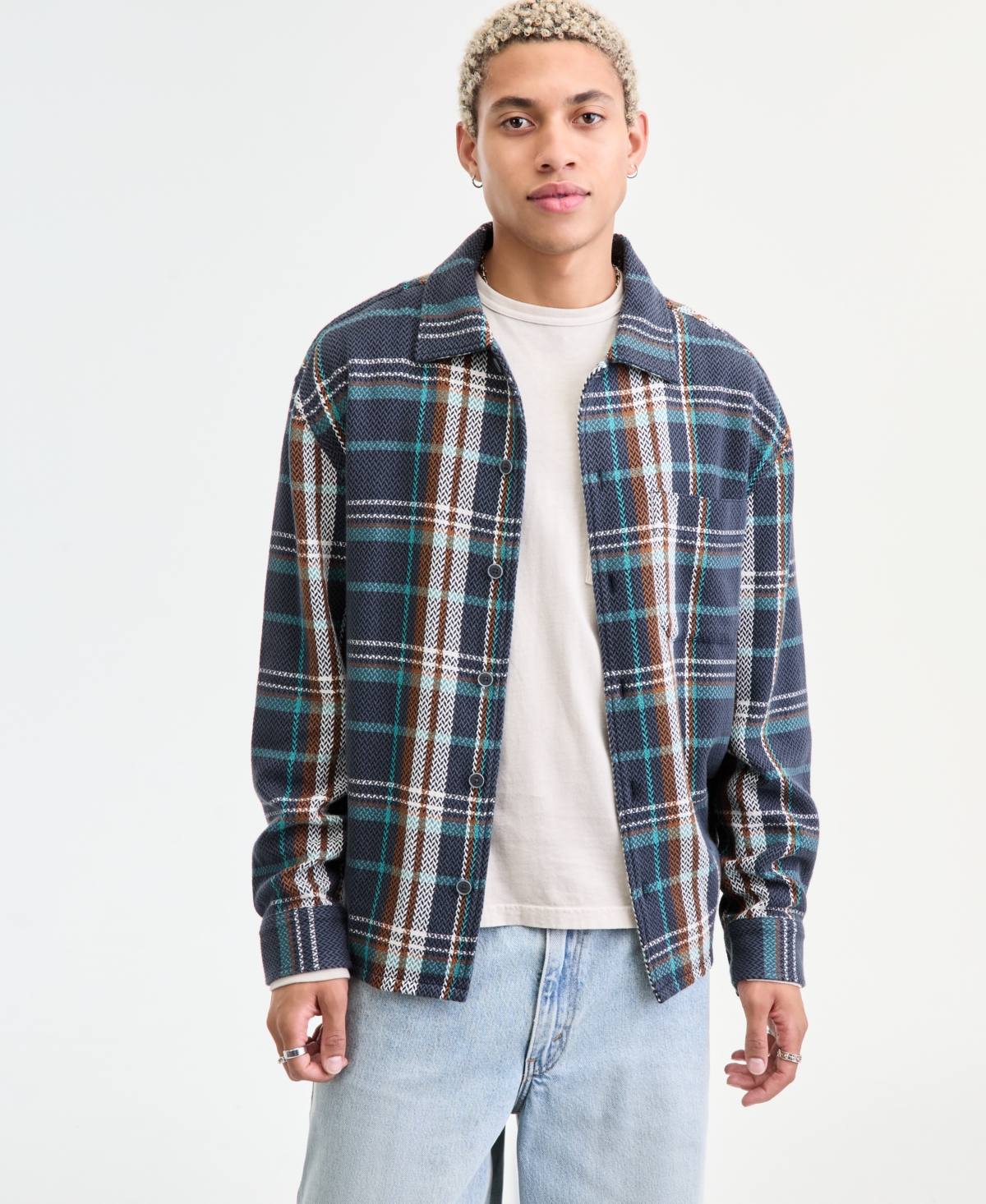 Click here for Sun + Stone Mens Swanson Long-Sleeve Cotton Over S... prices