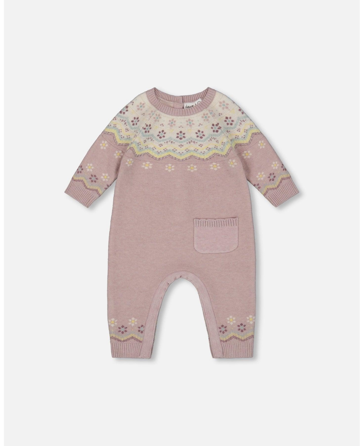 Click here for Deux par Deux Baby Girl Jacquard Knitted Romper Ke... prices