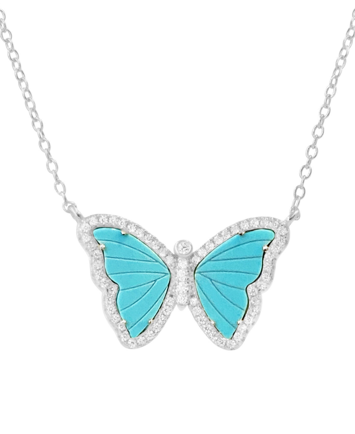 Click here for Kamaria Butterfly Necklace with Turquoise in 14k G... prices