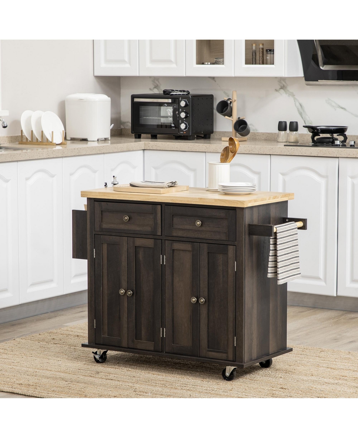 Click here for Halifax North America Brown Oak Kitchen Trolley: R... prices