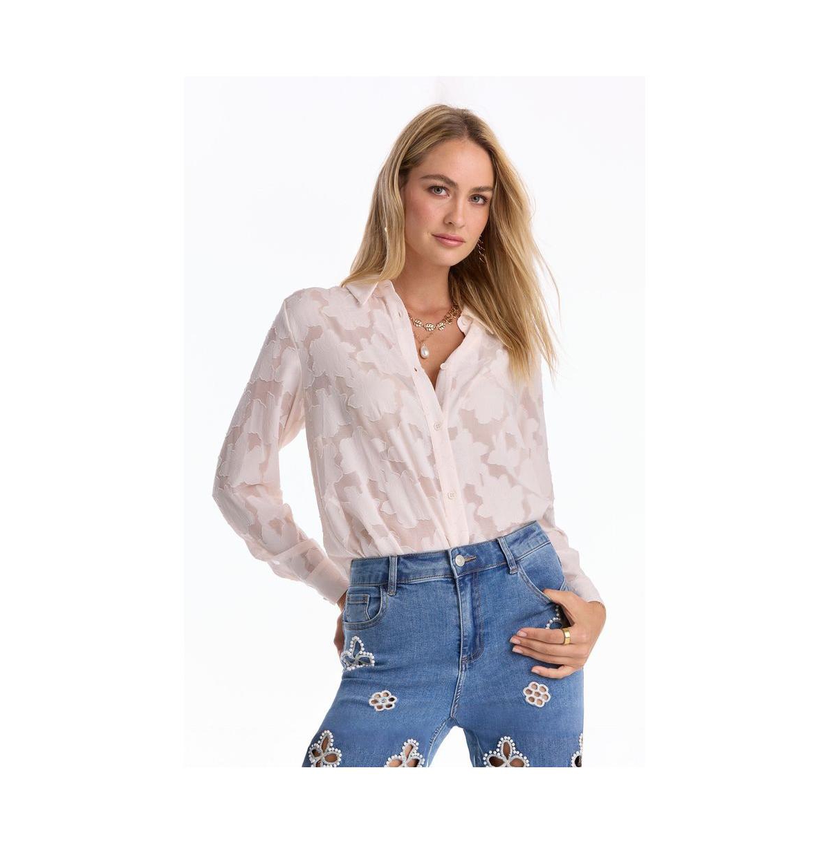 Click here for The Noli Shop Womens Stelle Button Up - Rose - Pea... prices