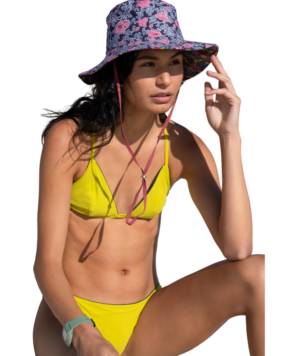 Click here for Ansea Womens The Reversible Triangle Top - Yellow/... prices