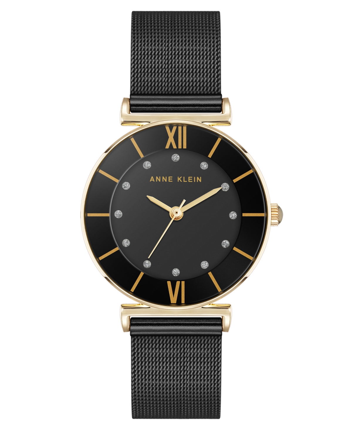 Click here for Anne Klein Womens Quartz Black Stainless Steel Mes... prices