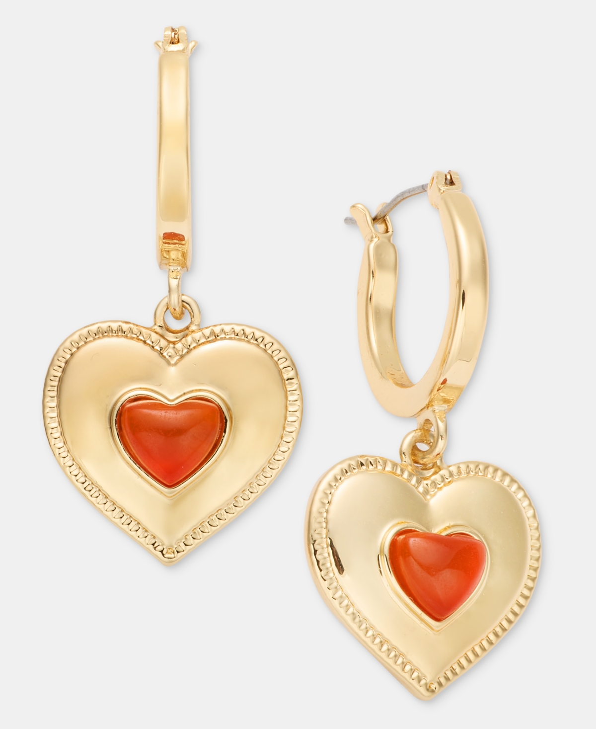 Click here for On 34th Stone Heart Charm Hoop Earrings  Macys Exc... prices
