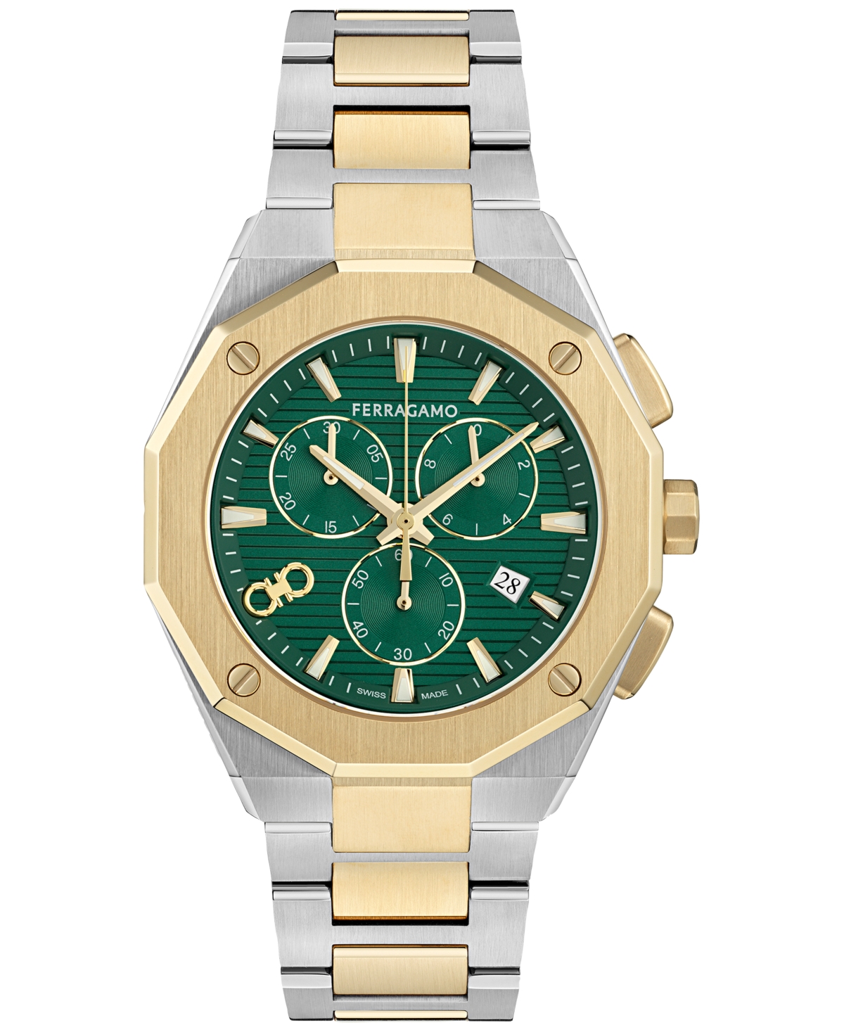 Click here for Ferragamo Mens Swiss Chronograph Edge Two-Tone Sta... prices