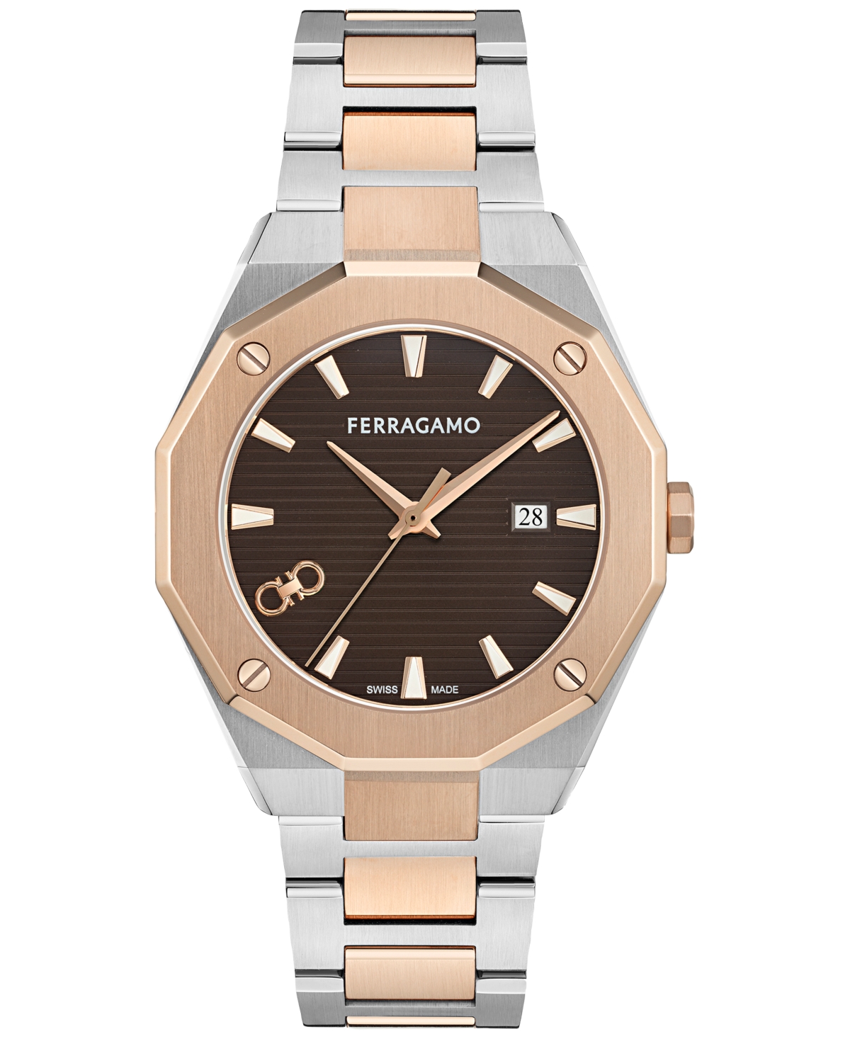 Click here for Ferragamo Mens Swiss Edge Two-Tone Stainless Steel... prices