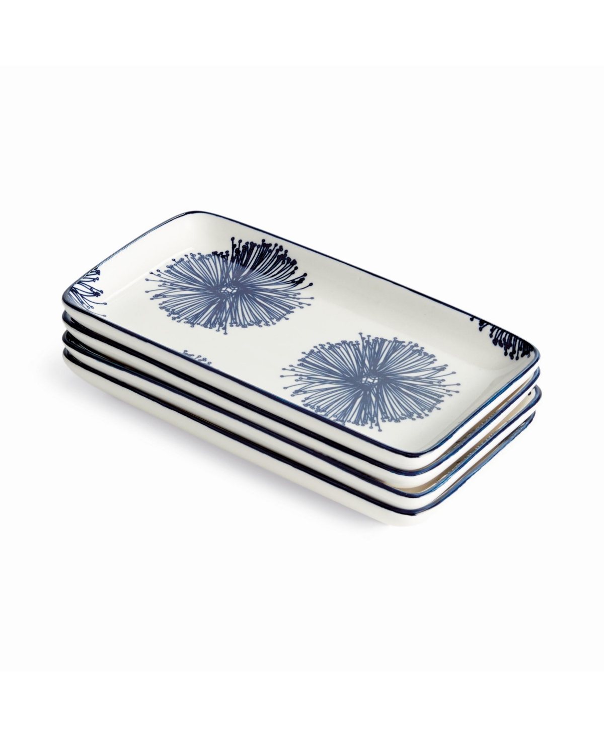 Click here for Stria Starburst 8 Trays  Set of 4 - Dark Blue/Whit... prices