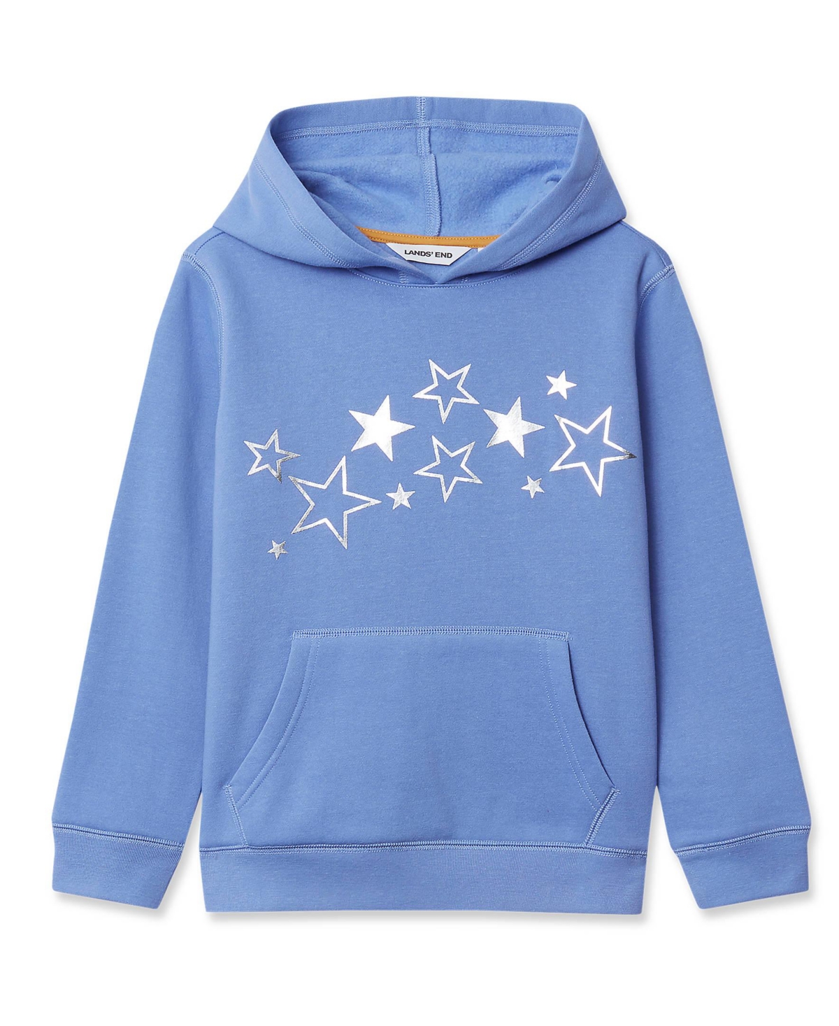 Click here for Lands End Girls Fleece Hooded Sweatshirt - Metalli... prices