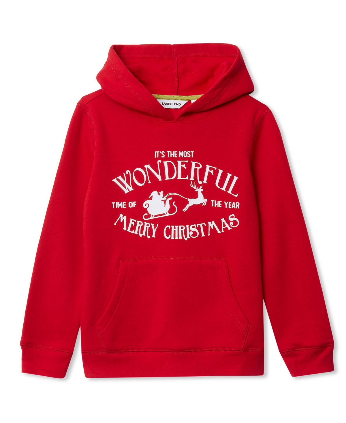 Click here for Lands End Girls Fleece Hooded Sweatshirt - Merry c... prices