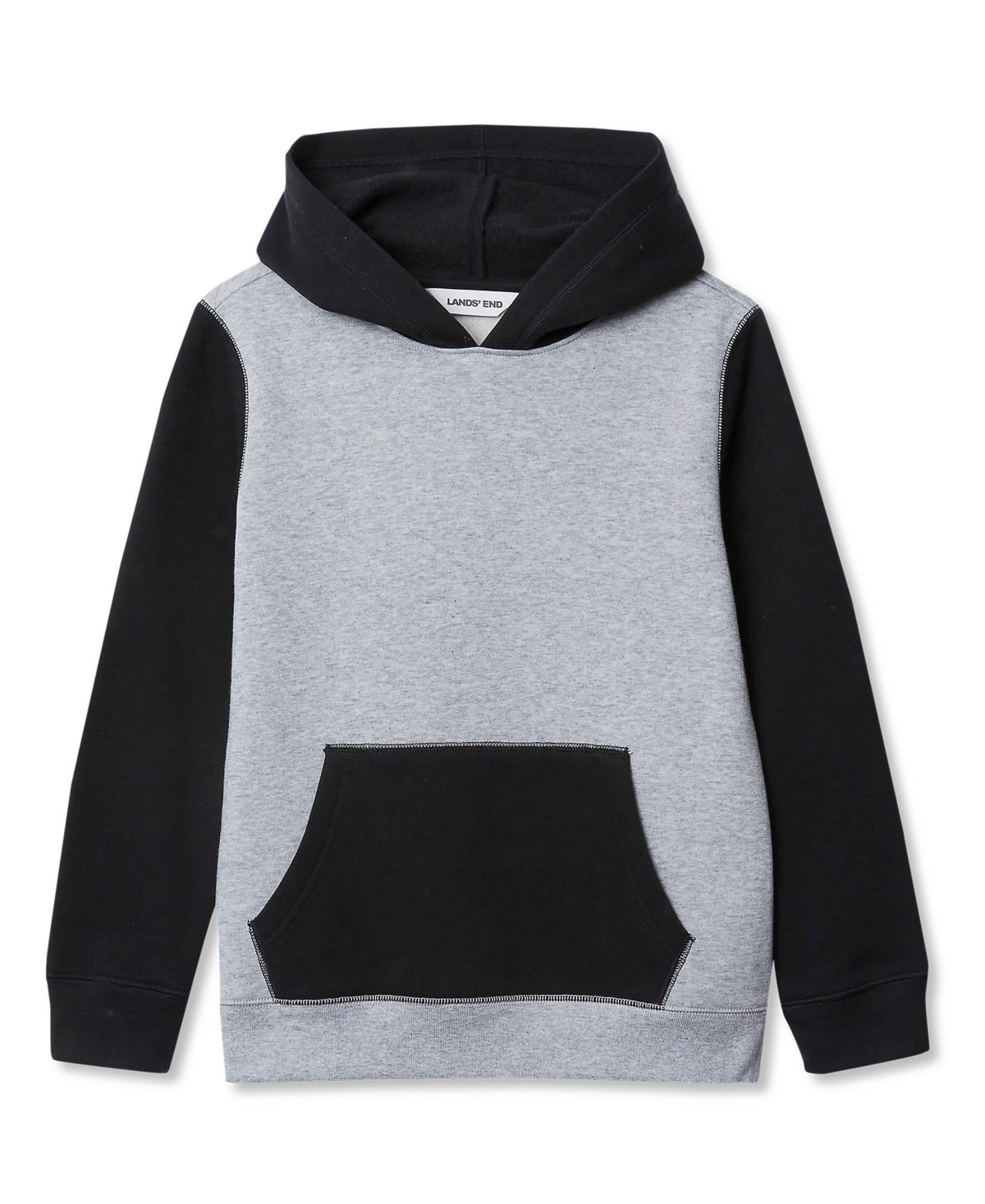 Click here for Lands End Girls Fleece Hooded Sweatshirt - Gray he... prices