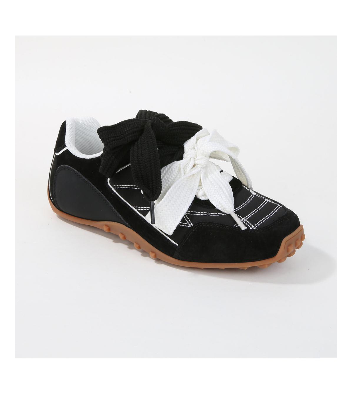 Berness Lacey Double Lace Sneakers - Black