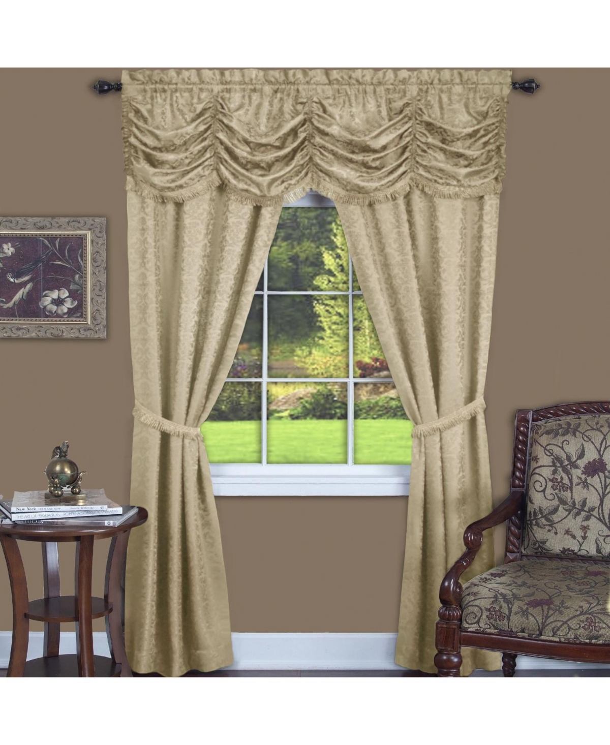 Click here for Kate Aurora Jacquard Damask Curtains With An Attac... prices