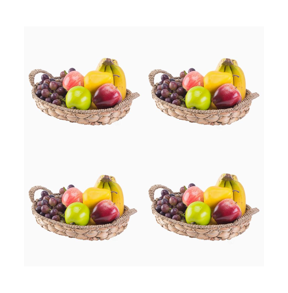 Click here for Wickerwise Set of 4 Seagrass Fruit Bread Basket Tr... prices