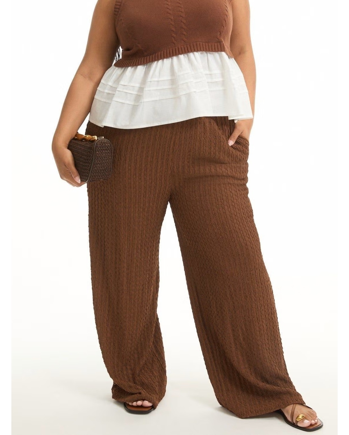 Click here for June + Vie Womens Plus Size Knitted Pull-On Pants... prices