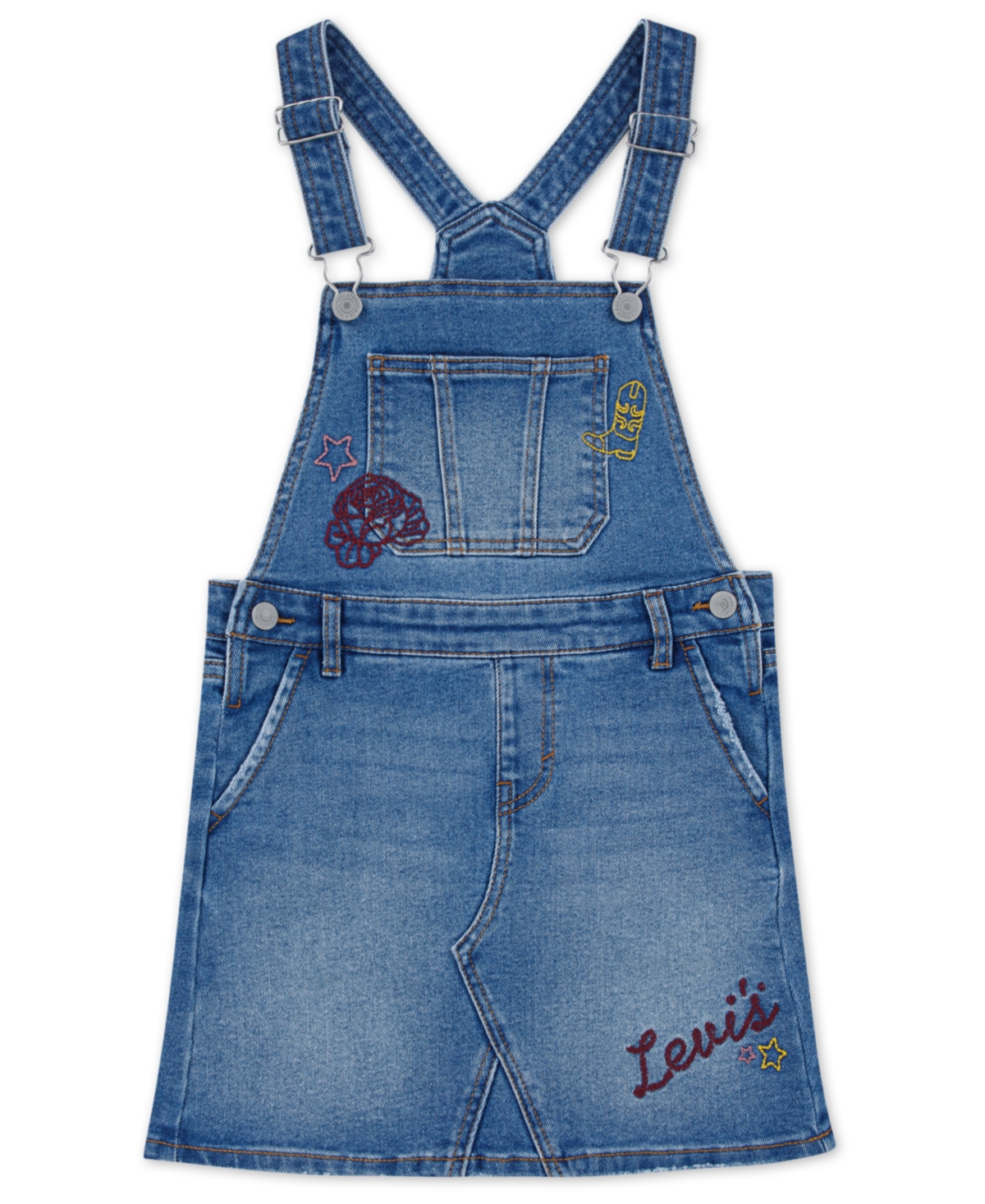 Click here for Levis Big Girls Embroidered A-Line Skirtall Dress... prices