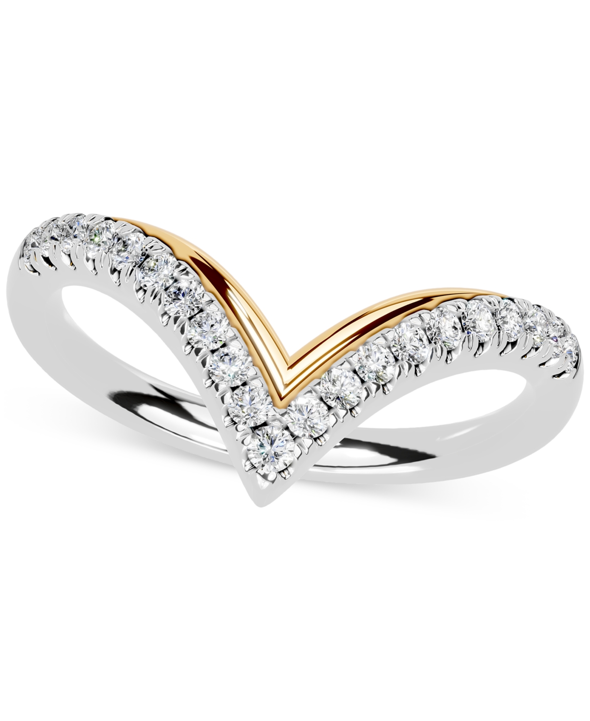 Click here for Diamond Chevron Ring (1/4 ct. t.w.) in 14k Two-Ton... prices