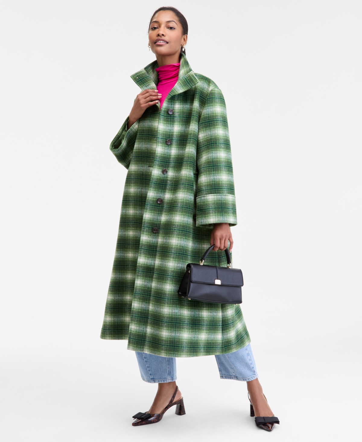 Click here for On 34th Womens Plaid Oversized Coat  Macys Exclusi... prices