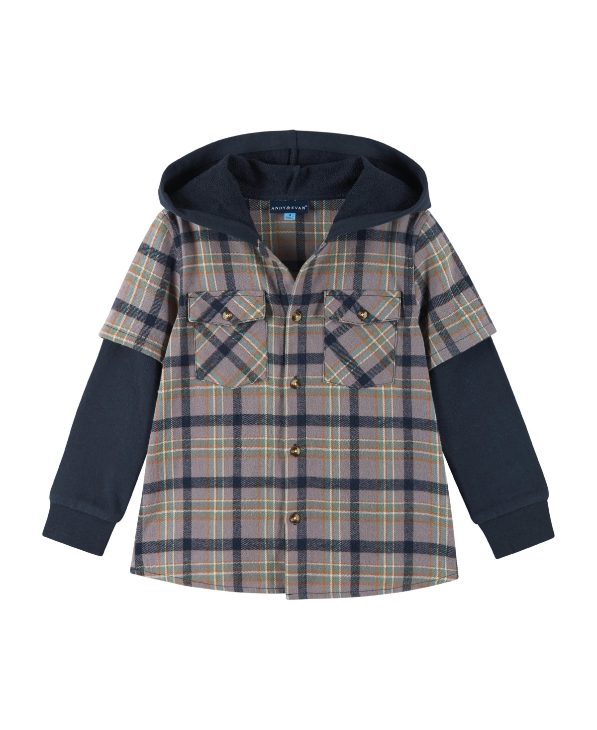 Click here for Andy & Evan Toddler/Child Boys Brown Plaid/Navy Tw... prices