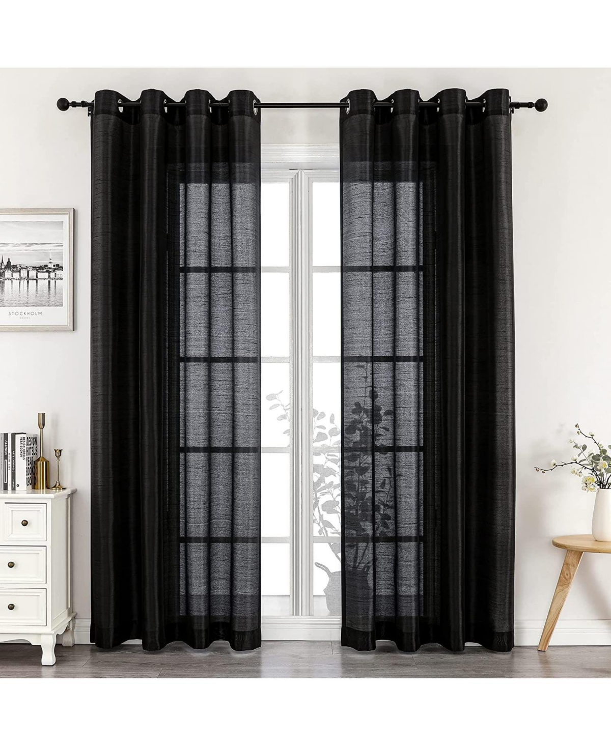 Click here for GoodGram 2 Piece Sheer Voile Faux Silk Spring & Su... prices