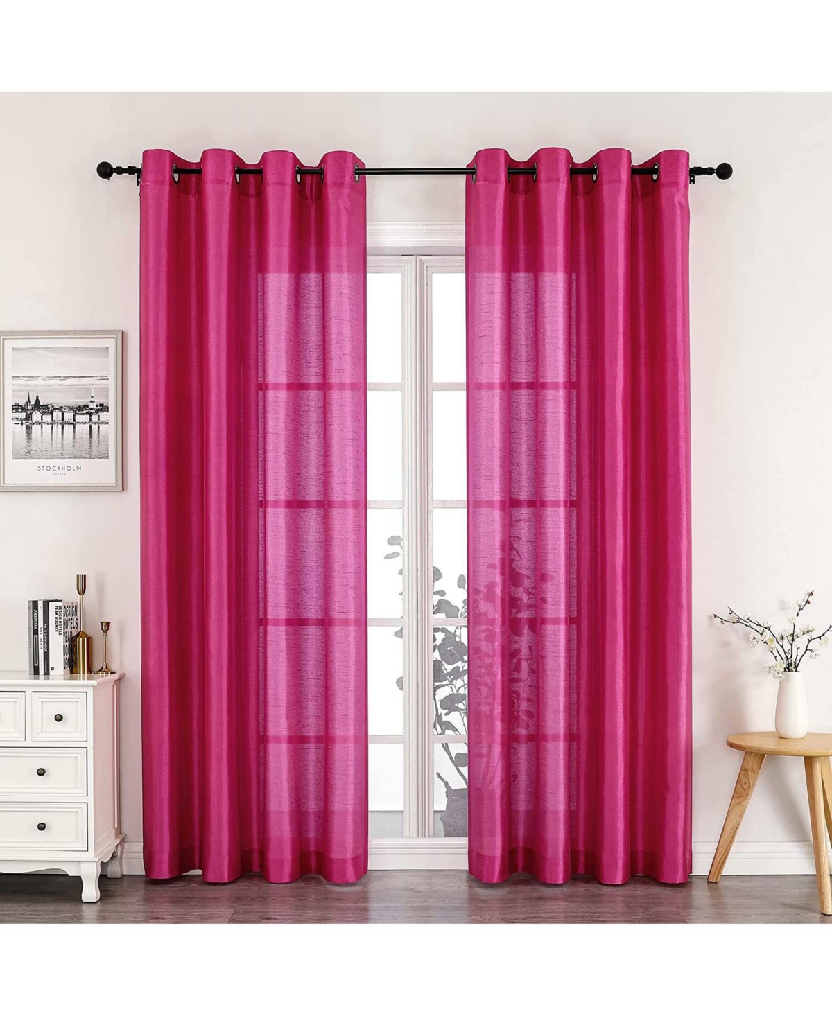 Click here for GoodGram 2 Piece Sheer Voile Faux Silk Spring & Su... prices