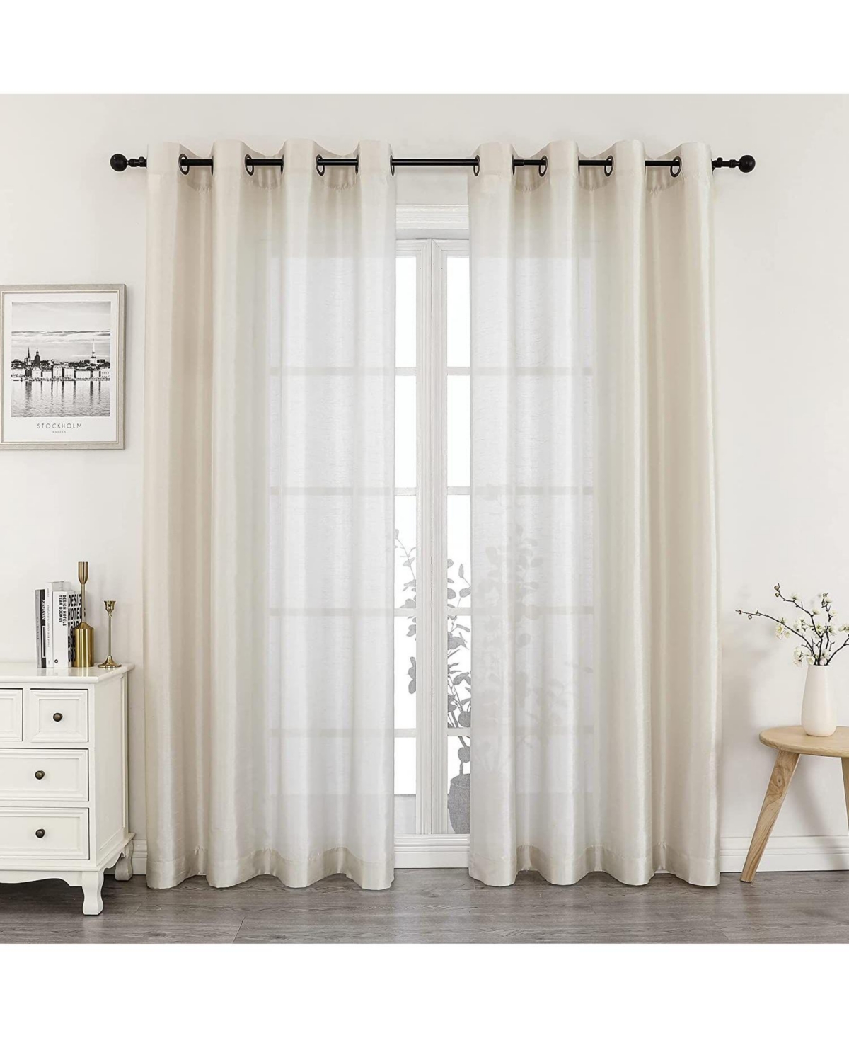Click here for GoodGram 2 Piece Sheer Voile Faux Silk Spring & Su... prices