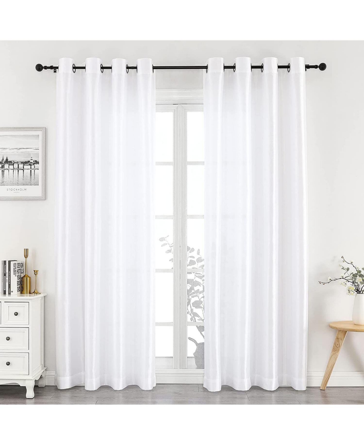 Click here for GoodGram 2 Piece Sheer Voile Faux Silk Spring & Su... prices