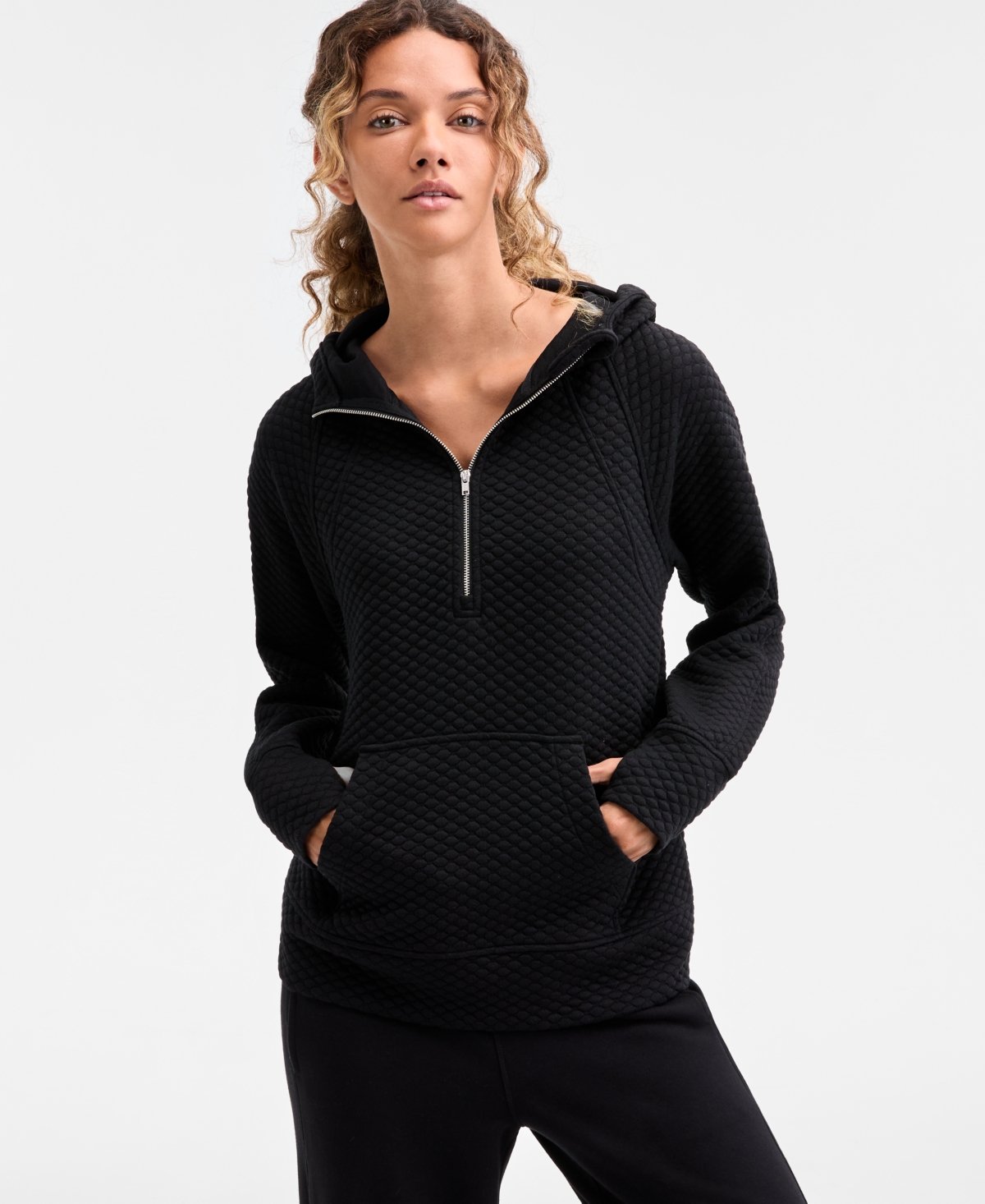 Click here for Id Ideology Womens Relaxed Quilted Half-Zip Hoodie... prices