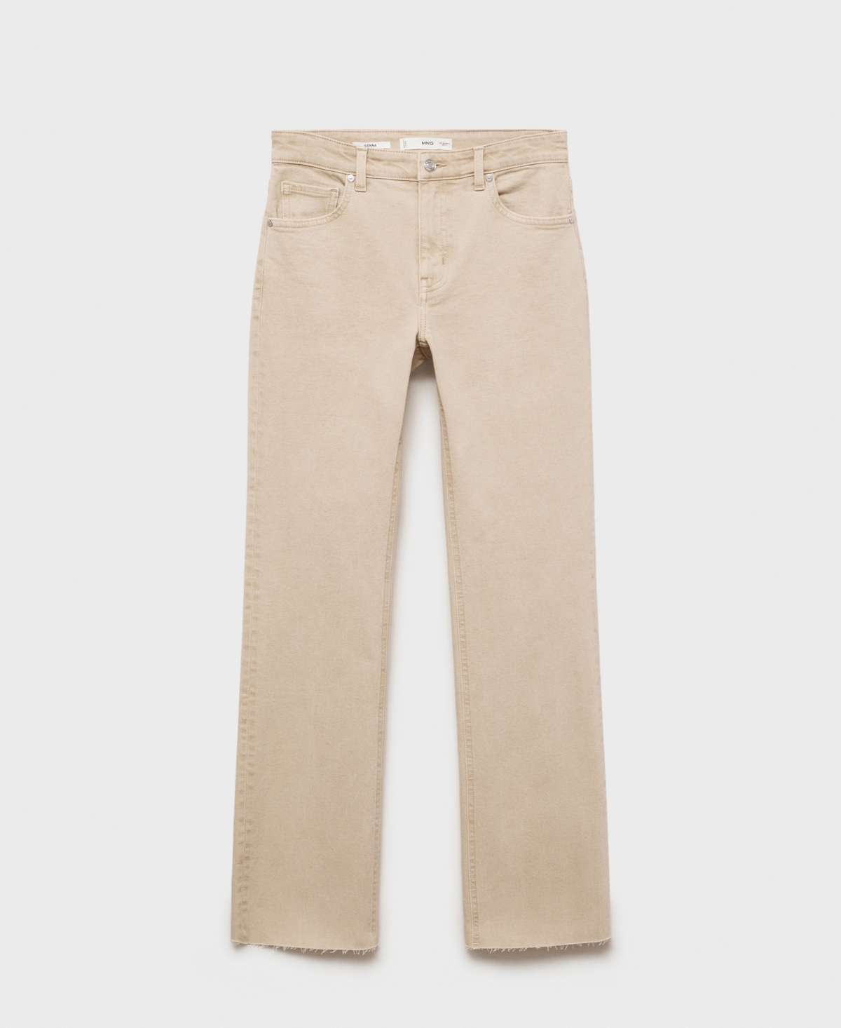 Click here for Mango Womens Sienna Flared Cropped Jeans - Sand prices