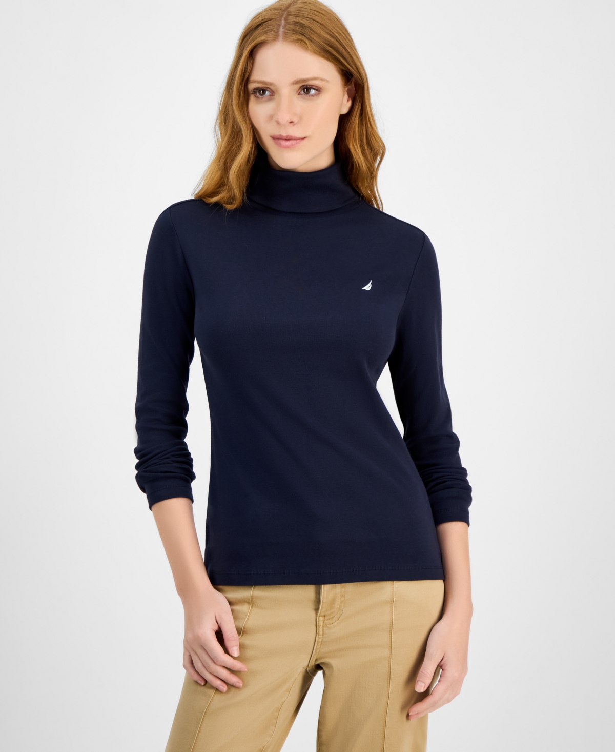 Click here for Nautica Jeans Womens Cotton Turtleneck Long-Sleeve... prices
