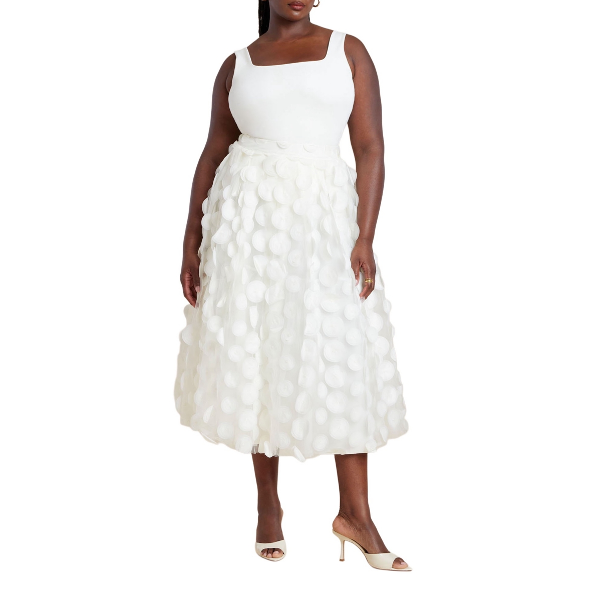 Click here for Eloquii Womens Plus Size Dimensional Dot Full Skir... prices