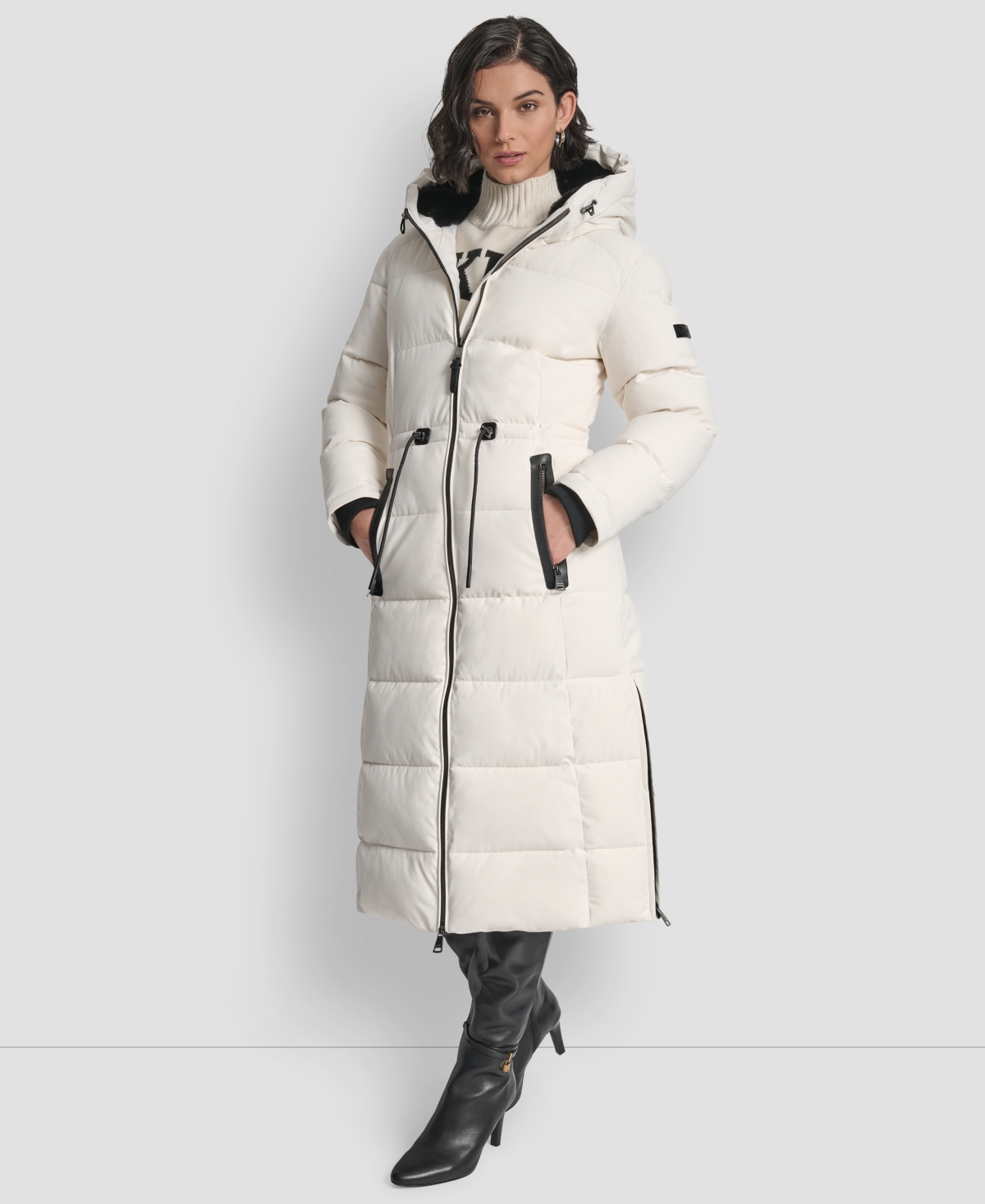 Click here for Dkny Womens Hooded Anorak Maxi Puffer Coat - Pearl prices