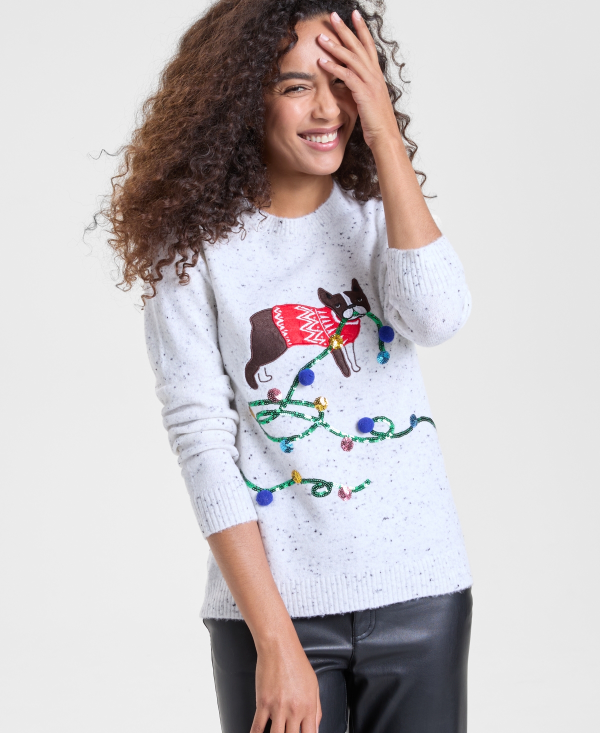 Click here for Holiday Lane Petite Embellished Dog Sweater  Macys... prices