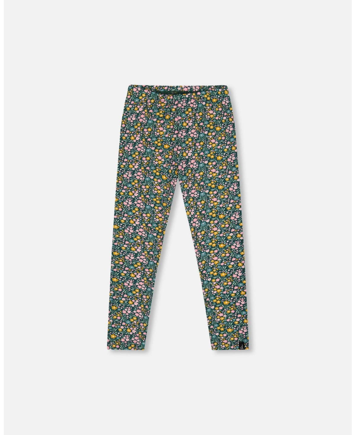 Click here for Deux par Deux Girl Leggings Green with Flower Prin... prices