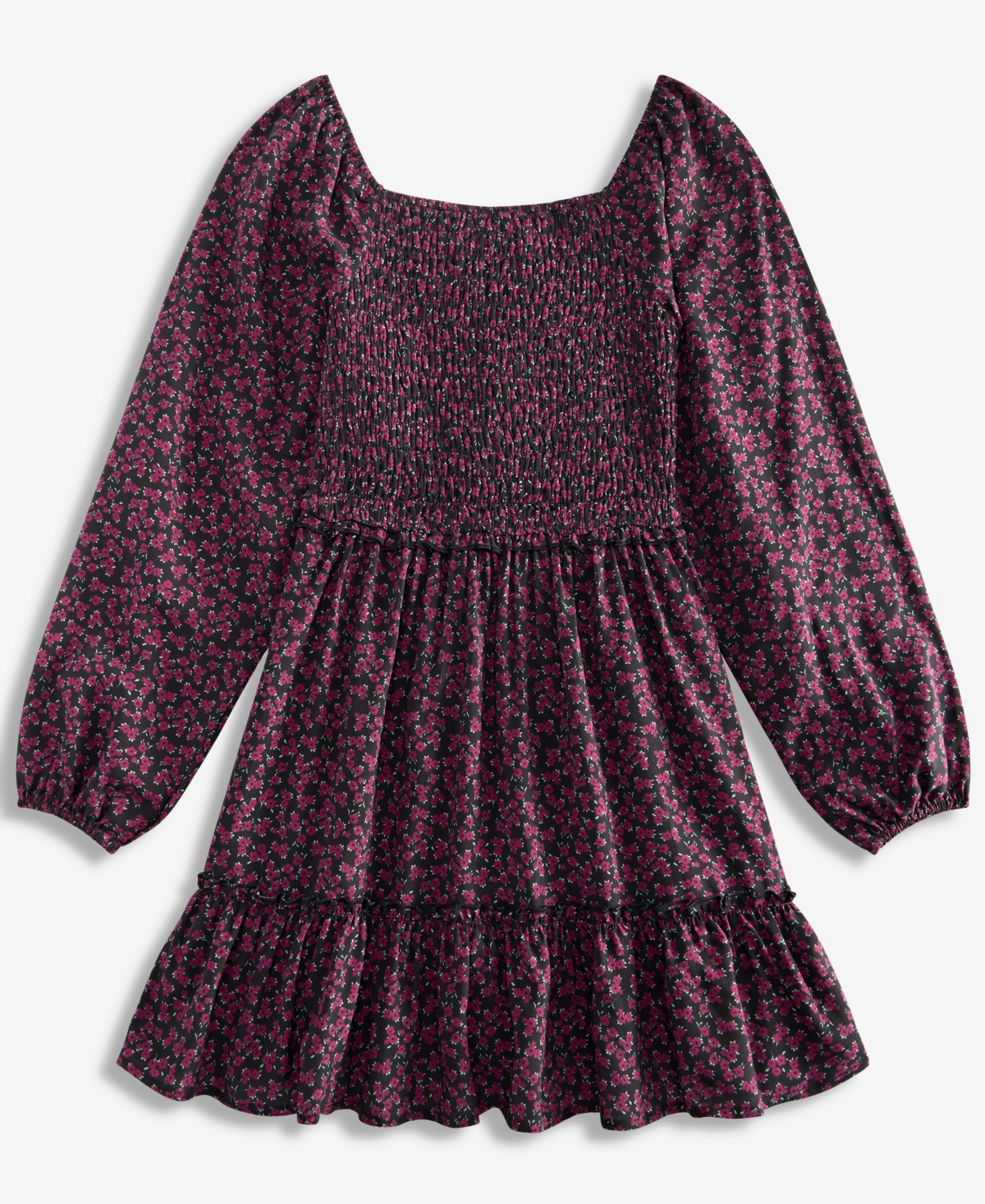 Click here for With Jules Big Girls Long-Sleeve Smocked-Bodice Dr... prices