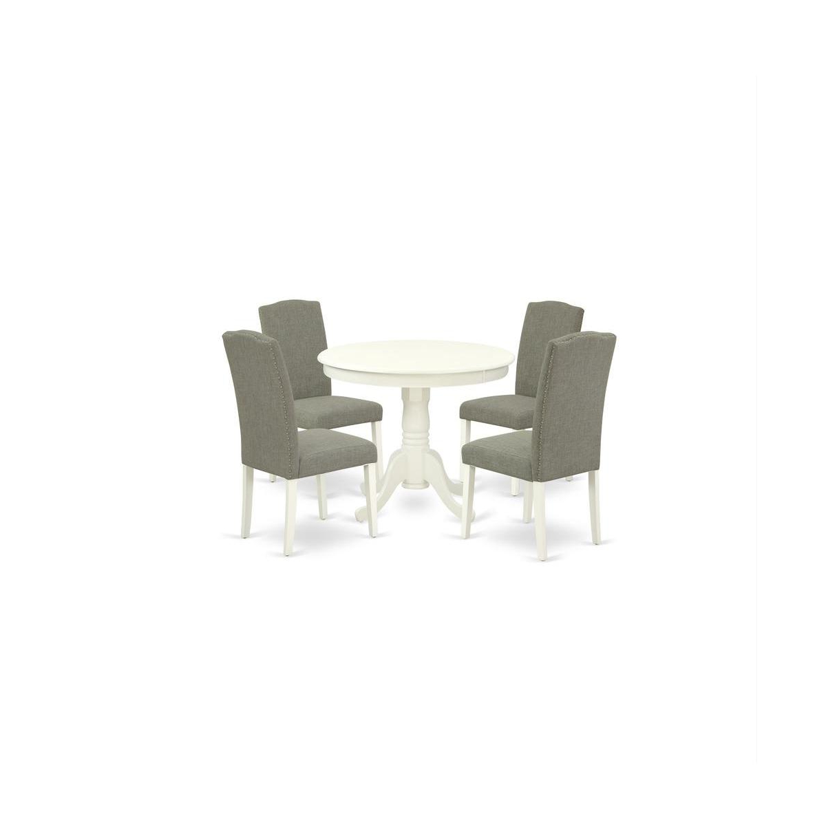 Click here for East West Furniture Dining Room Set Linen White -... prices