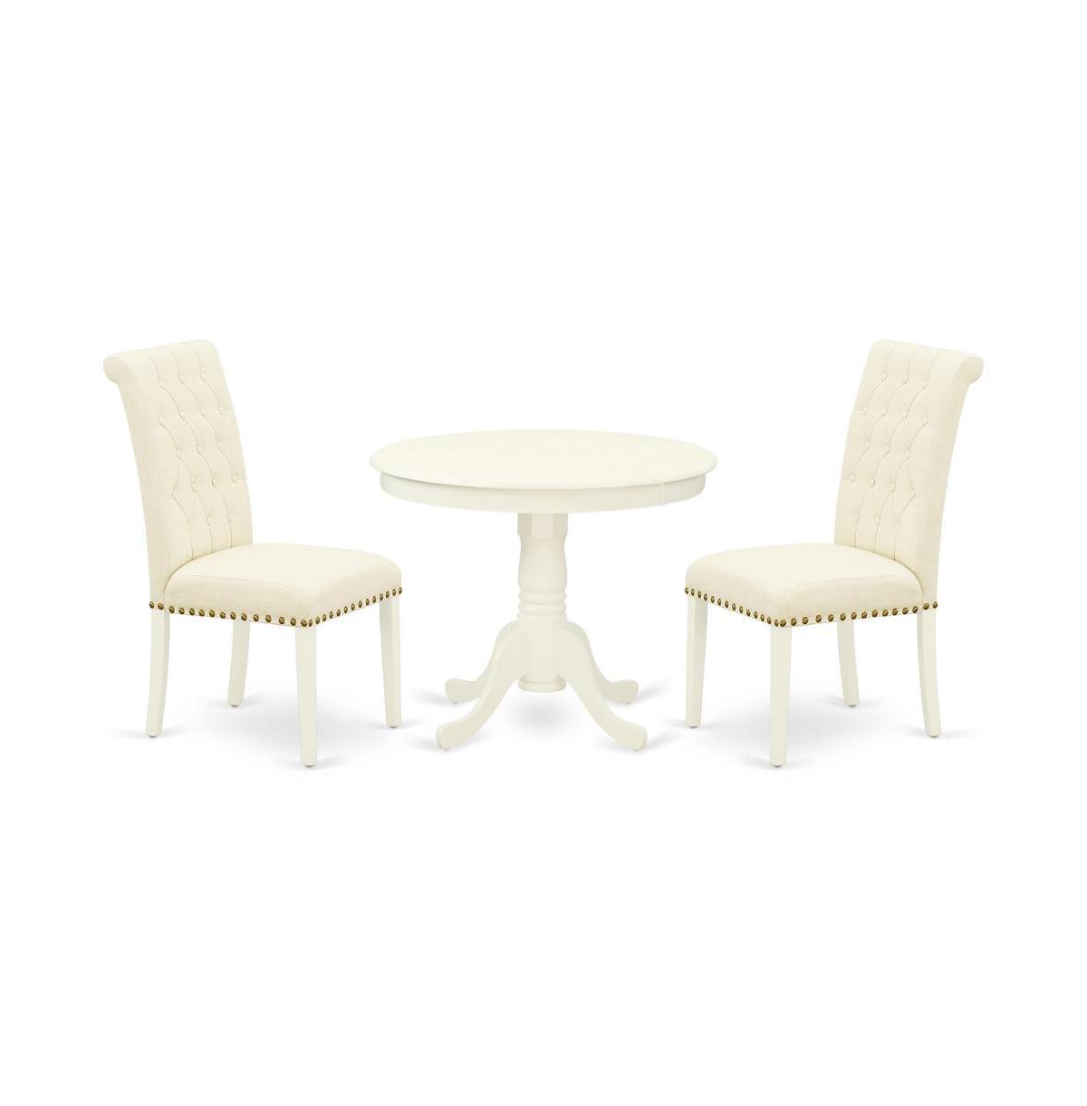 Click here for East West Furniture Dining Room Set Linen White -... prices