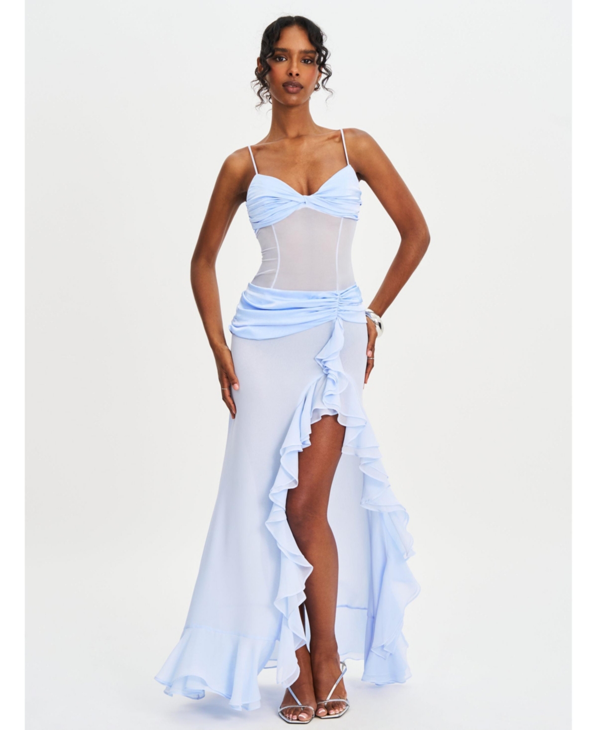 Click here for Miss Circle Women Lacy Blue Ruched Breast High Sli... prices