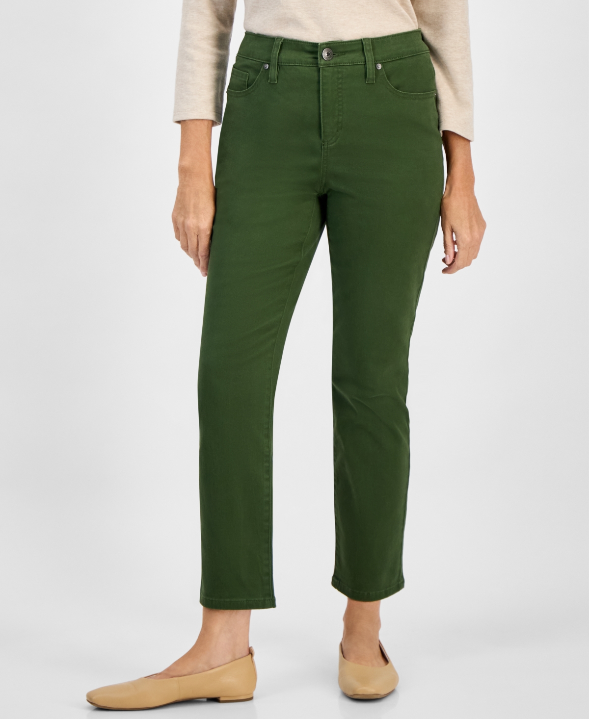 Click here for Style & Co Petite Colored Demin Straight-Leg Short... prices