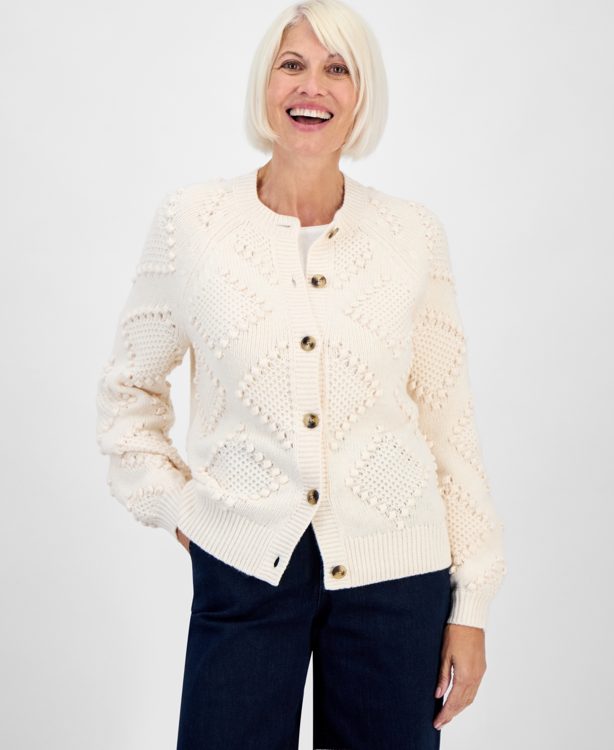 Click here for Style & Co Petite Pom Pom Pattern Cardigan  Macys... prices