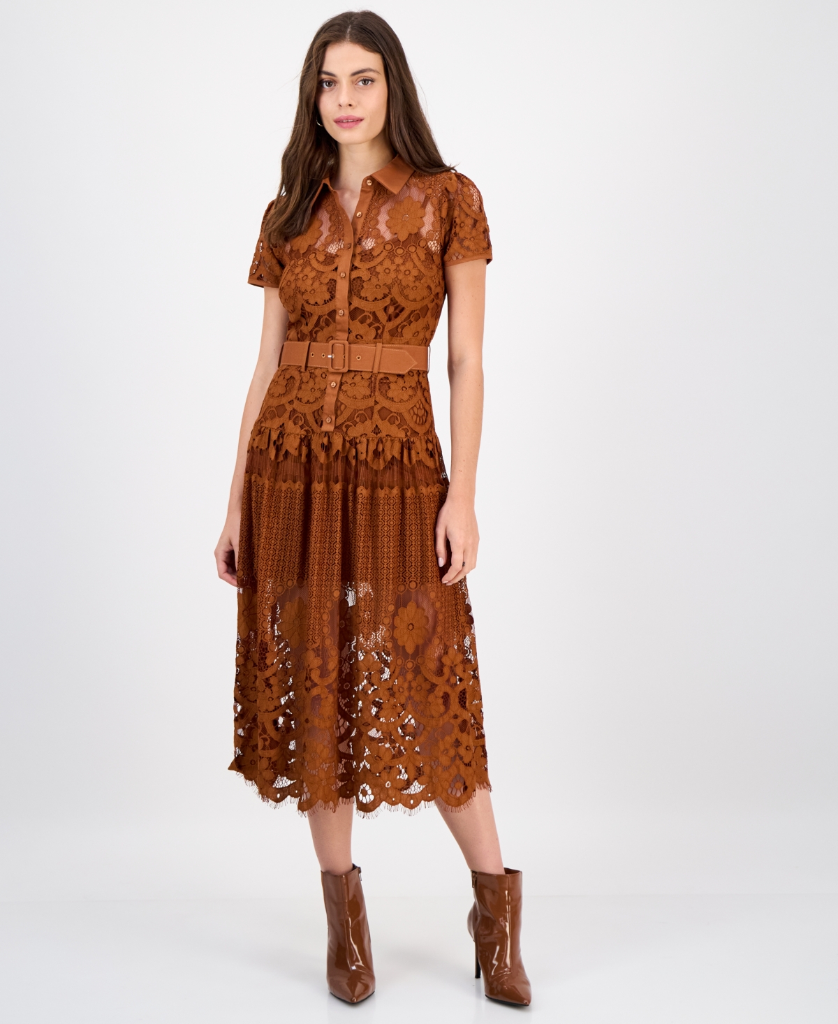 Click here for Rachel Rachel Roy Womens Jolene Collared Lace Midi... prices