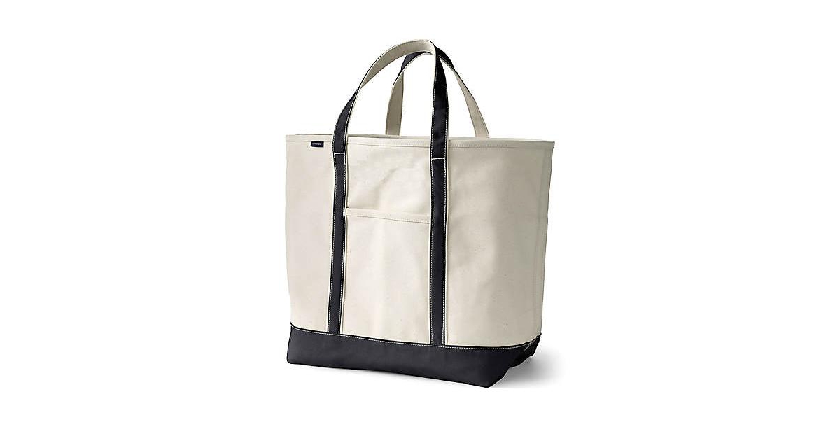 Click here for Lands End Extra Large 5 Pocket Open Top Canvas Tot... prices