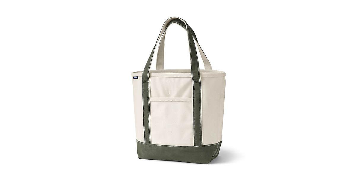 Click here for Lands End Medium 5 Pocket Open Top Canvas Tote Bag... prices
