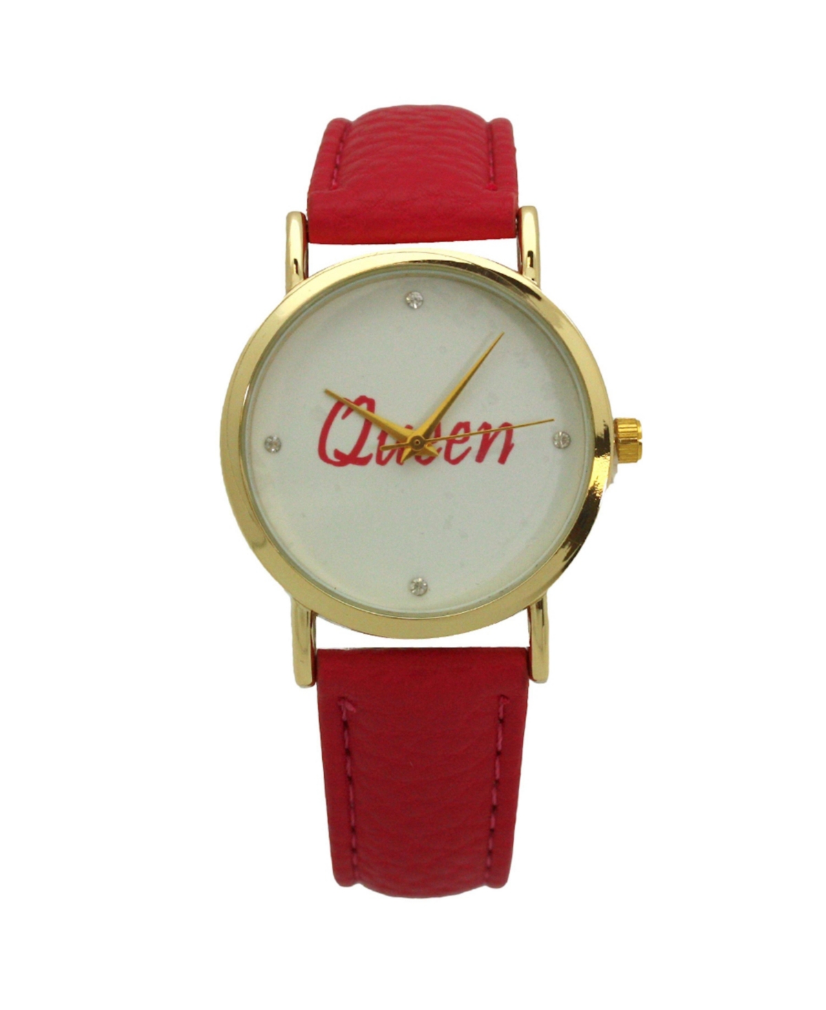 Click here for Hot Pink Queen Face Leather Strap Watch - Hot pink prices