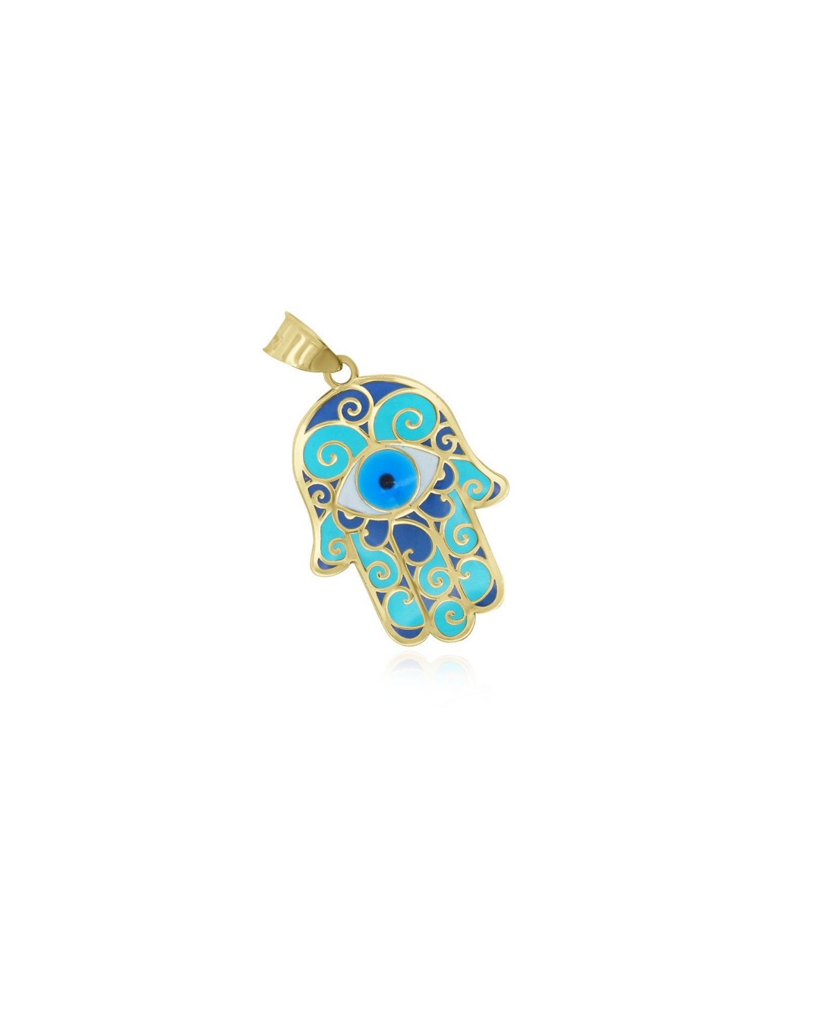 Click here for The Lovery Blue Enamel Hamsa Charm 14K Gold - Blue... prices