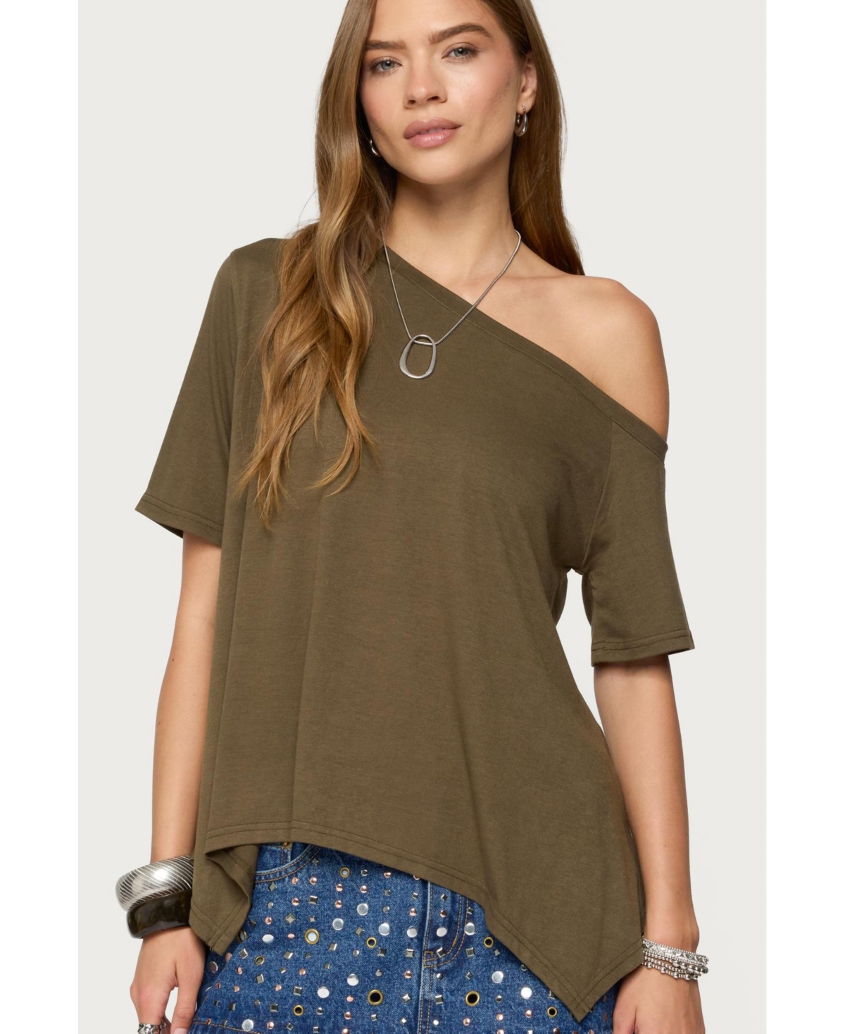 Click here for Edikted Womens Josy Off Shoulder Handkerchief Top... prices